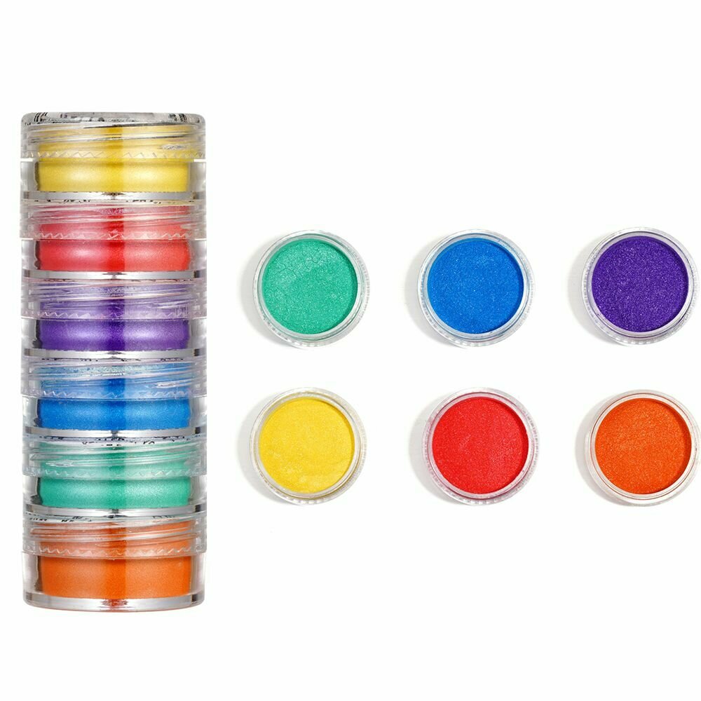 Декоративный глиттер для эпоксидной смолы и творчества, набор 6 блестящих оттенков для заливки бижутерии и декора, комплект блёсток для рукоделия