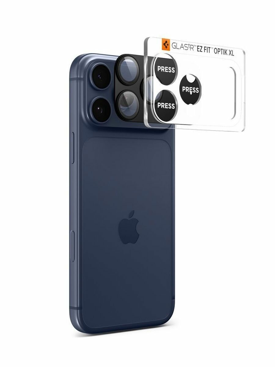 Защитное стекло Spigen на iPhone 17 Pro, на объектив камеры, черное (AGL10644)
