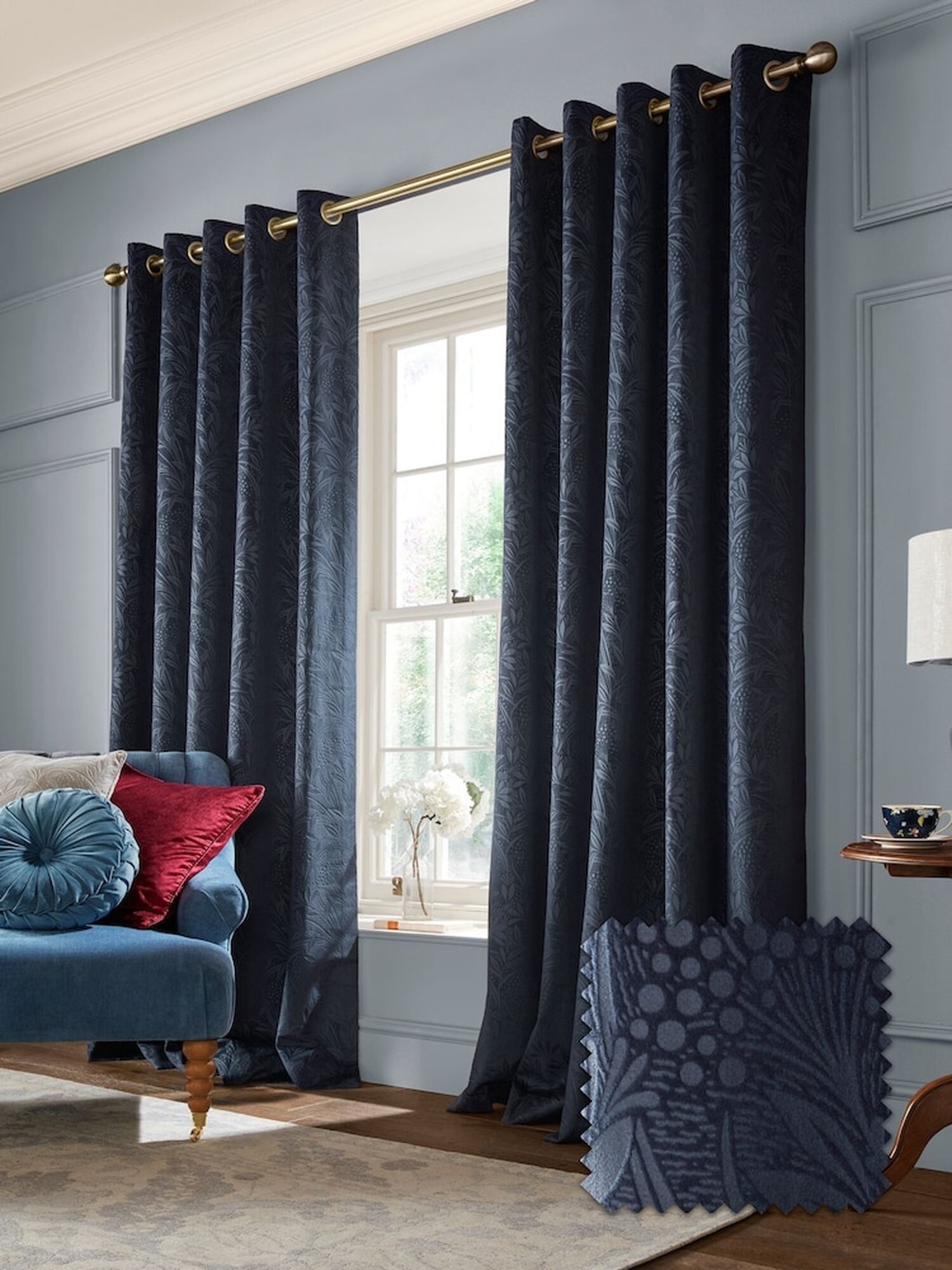 Шторы с люверсами Laura Ashley Barley, размер 167х182 см, цвет северный гранат, E17-196