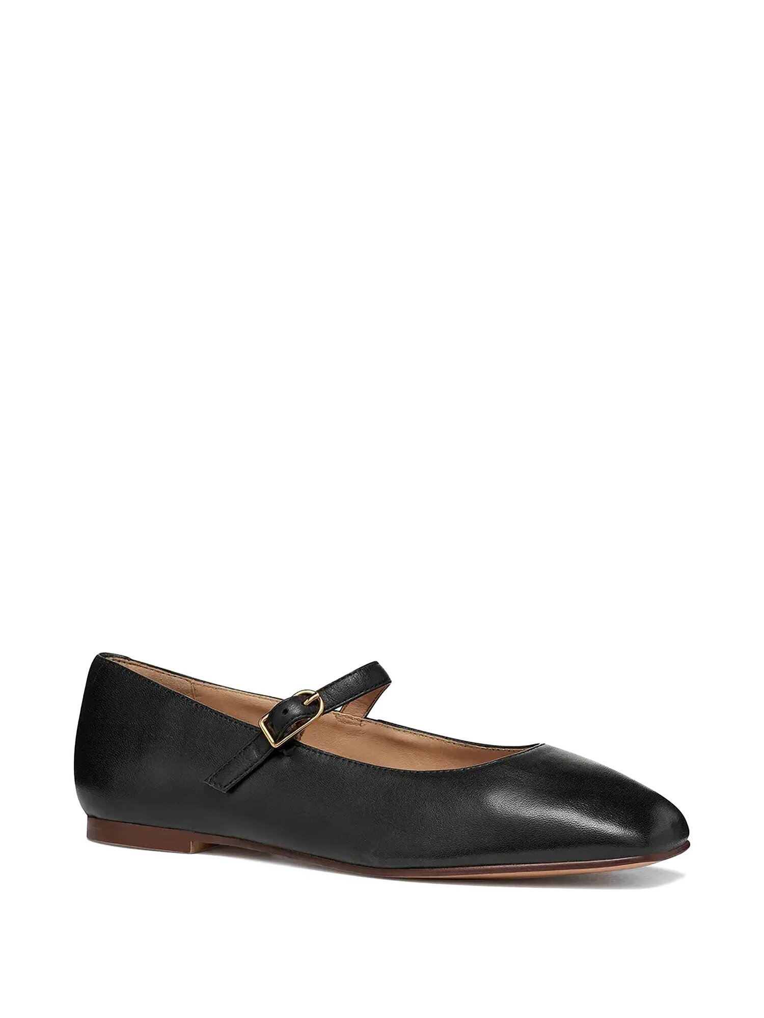 Балетки GEOX Buckle-strap ballet flats, размер 37 EU, black/black — фото 1