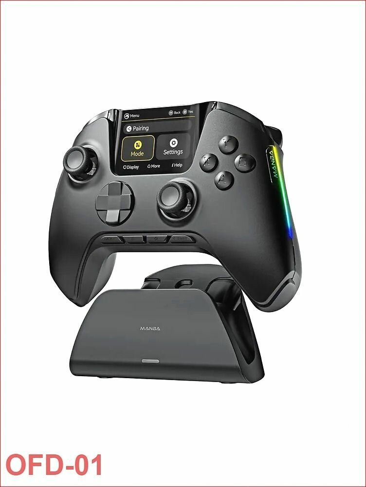 Manba One Ver 2 беспроводной кроссплатформенный геймпад, Игровой контроллер с 2-дюймовым интерактивным экраном и джойстиком с эффектом Холла (PC, Android, iOS, Nintendo Switch)