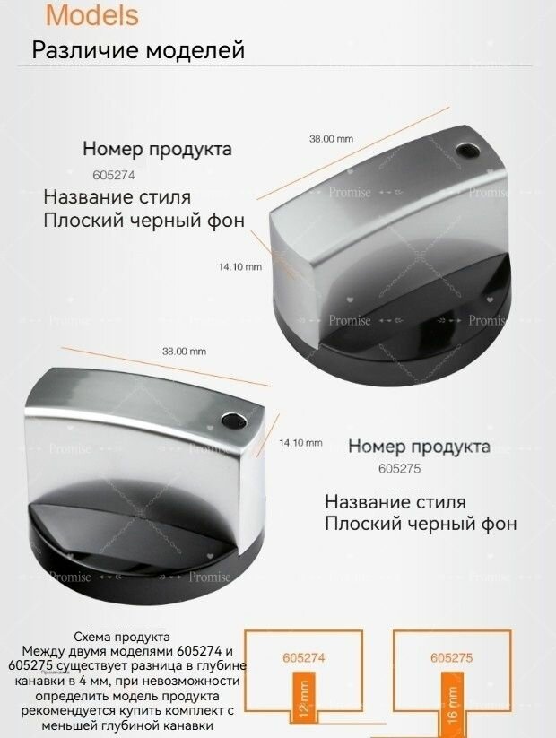 Ручки для газовой плиты, запчасти для переключателей и зажигания кухонной плиты — фото 1
