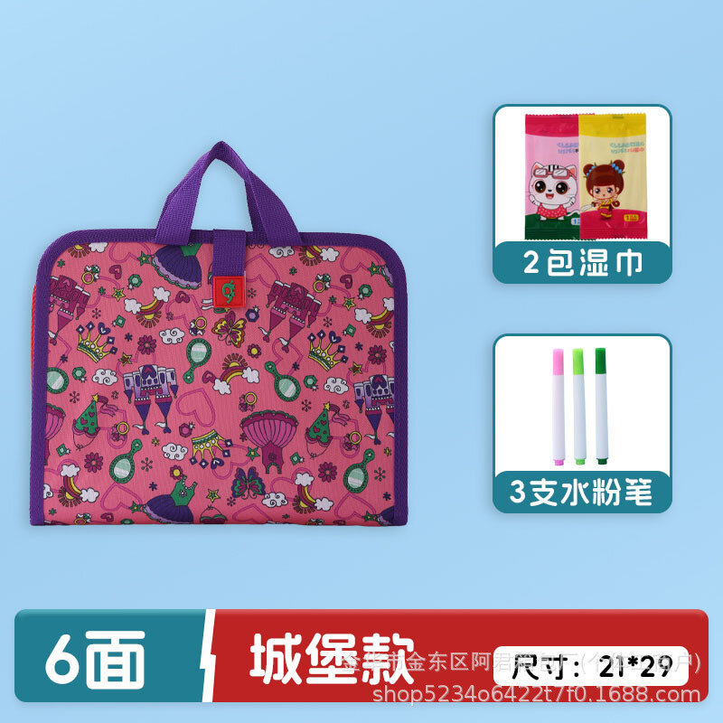 Портативная детская доска для рисования с 6 стираемыми сторонами для малышей, многоразовая игрушка для детей