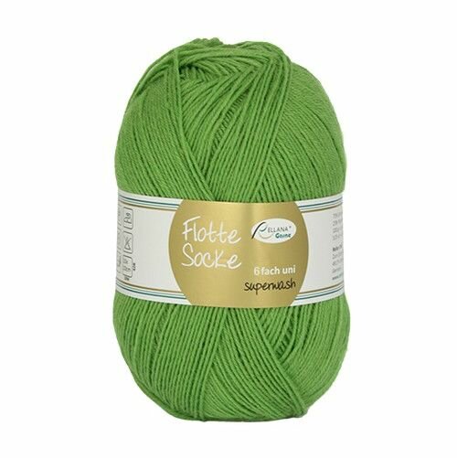Носочная пряжа Rellana Flotte Socke Uni 6 ply (2132 Apfelgrun) 1 моток 150 г/327 м