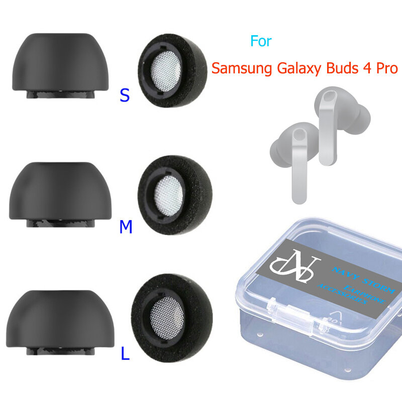 Амбушюры для for Samsung Galaxy Buds 4 Pro Губка памяти Затушевка для ушей фитинги (3 пары, размер S, M, L)