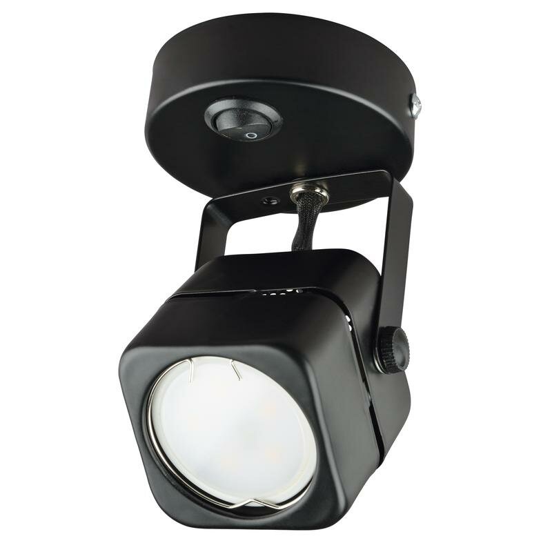 Светильник декоративный DLC-S613 GU10/B BLACK Sotto GU10 накладной без лампы выкл. на корпусе метал. черн. Fametto UL-00009424