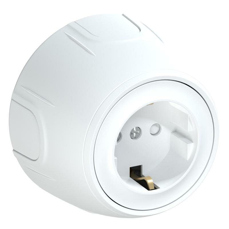 Розетка Rotondo с заземл. защ. шторки винтов. контакты бел. OneKeyElectro 7700876