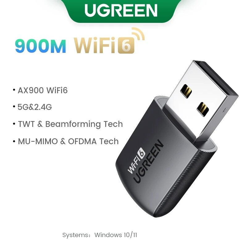 UGREEN беспроводной адаптер Wi-Fi AX900/AX1800 AX900 WiFi6