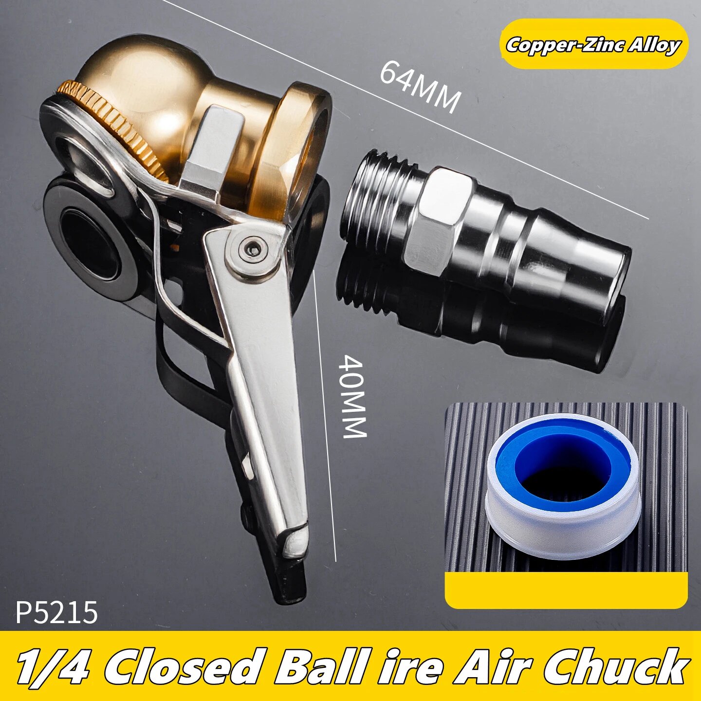 1/4" Пневматический Air Chuck, Copper-zinc alloy