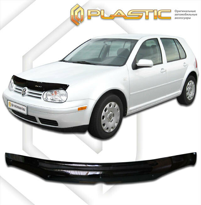 Дефлектор капота Volkswagen Golf IV 1997 2003 Черный глянцевый СА Пластик