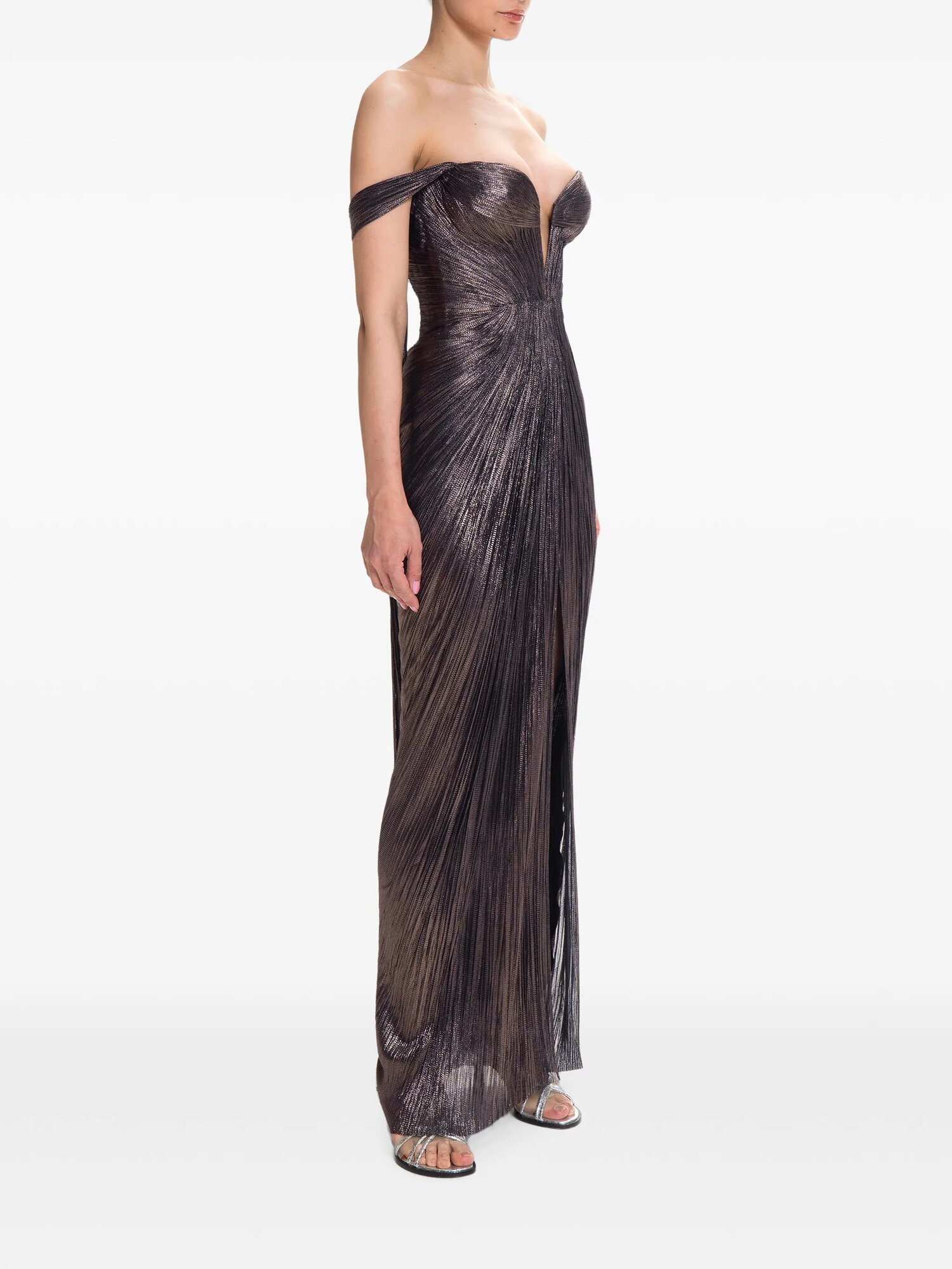Платье Maria Lucia Hohan Off-shoulder pleated maxi dress, размер 34 — фото 1