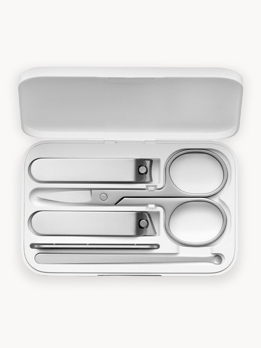 Маникюрный набор Xiaomi Nail Clipper Five Piece Set, белый/серебристый, 5 предметов