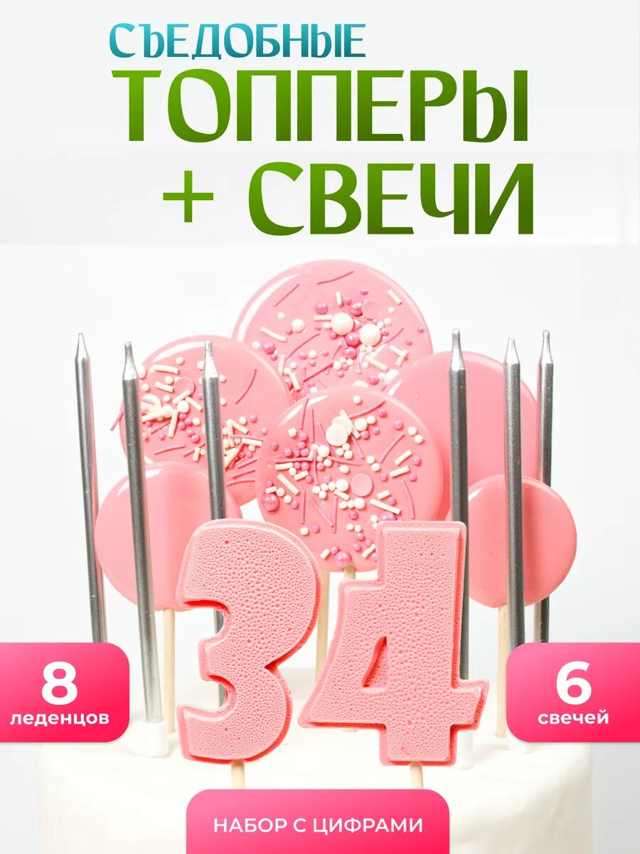 Топпер на торт 34 года