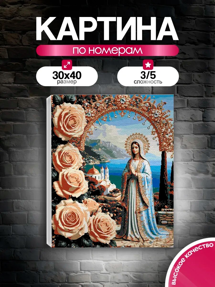 Картина по номерам 30x40 Дева Мария