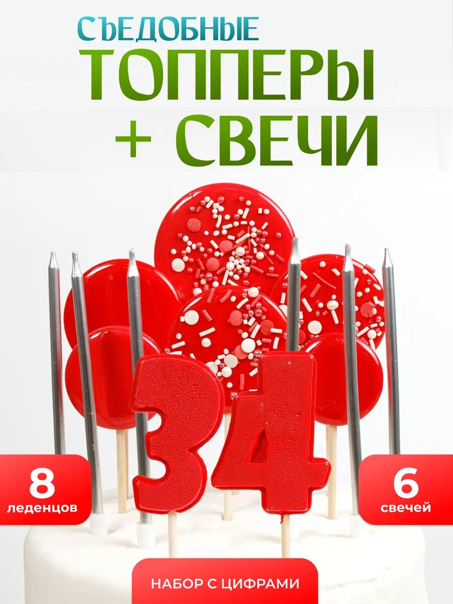 Топпер на торт 34 года