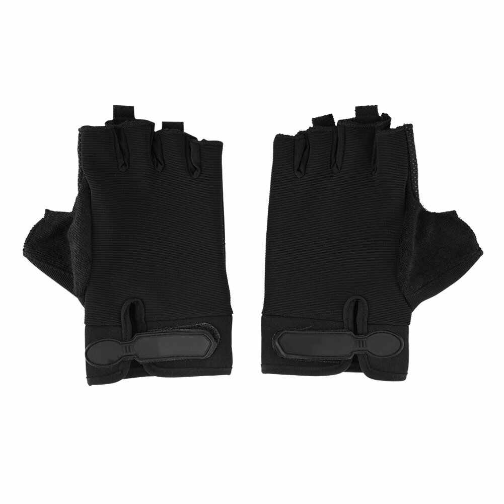 1 Пара Дышащих Противоскользящих Перчаток на половину пальца для занятий Велоспортом на открытом воздухе и Скалолазанием (Черный)
