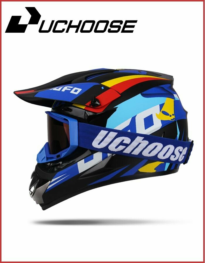 Внедорожный мотоциклетный шлем с защитными очками, индивидуальность