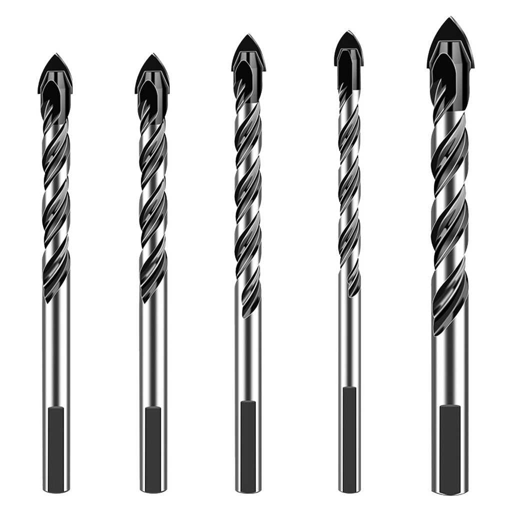 Набор сверл по керамике, дереву, стеклу, бетону и пластику 3-12 мм с карбидными наконечниками