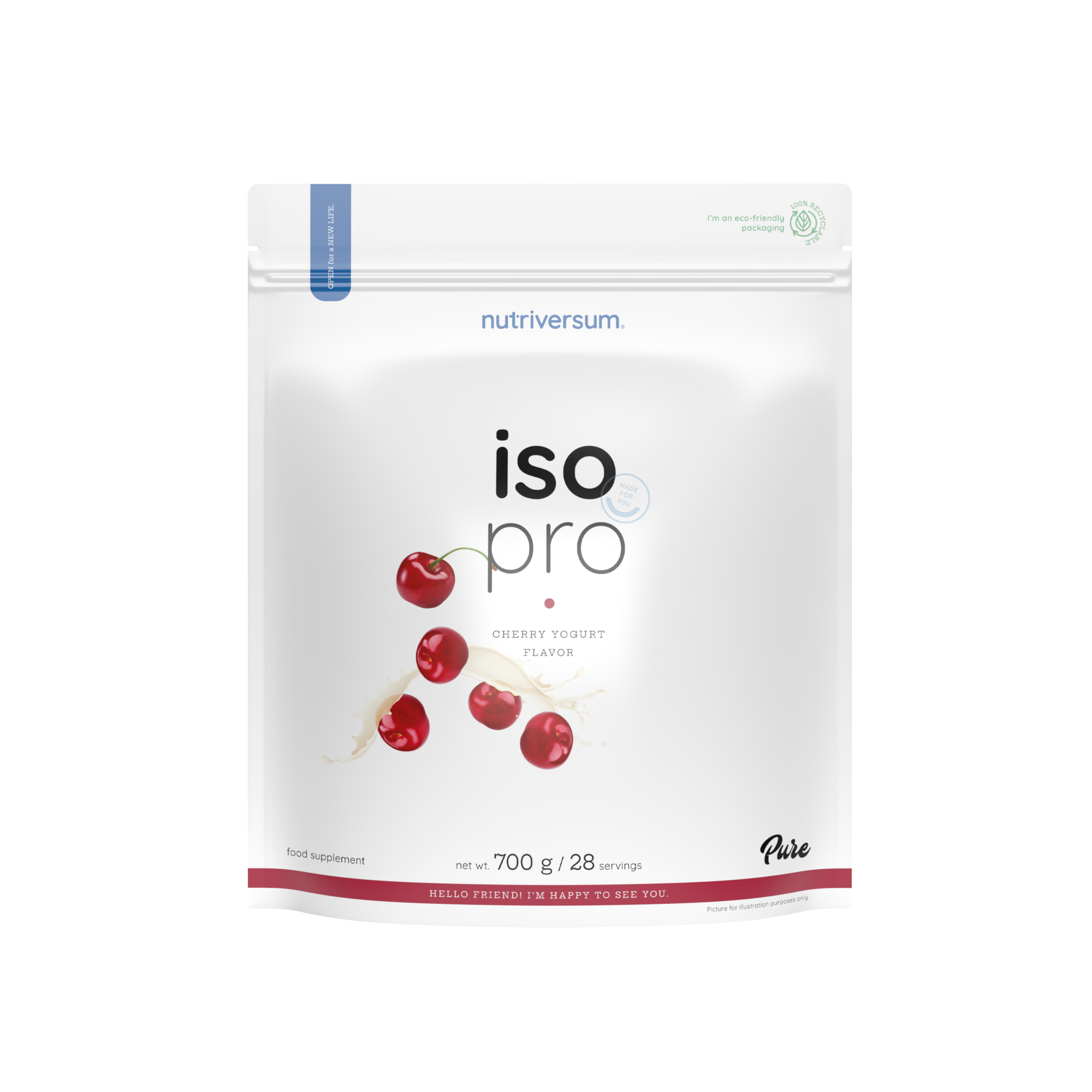 Nutriversum Изолят Pure ISO PRO 86% вишня, йогурт 700 г