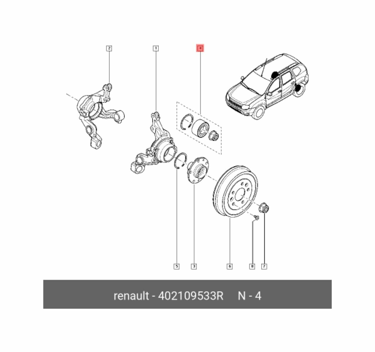 Подшипник Зад. [Org](Renault 402109533R)