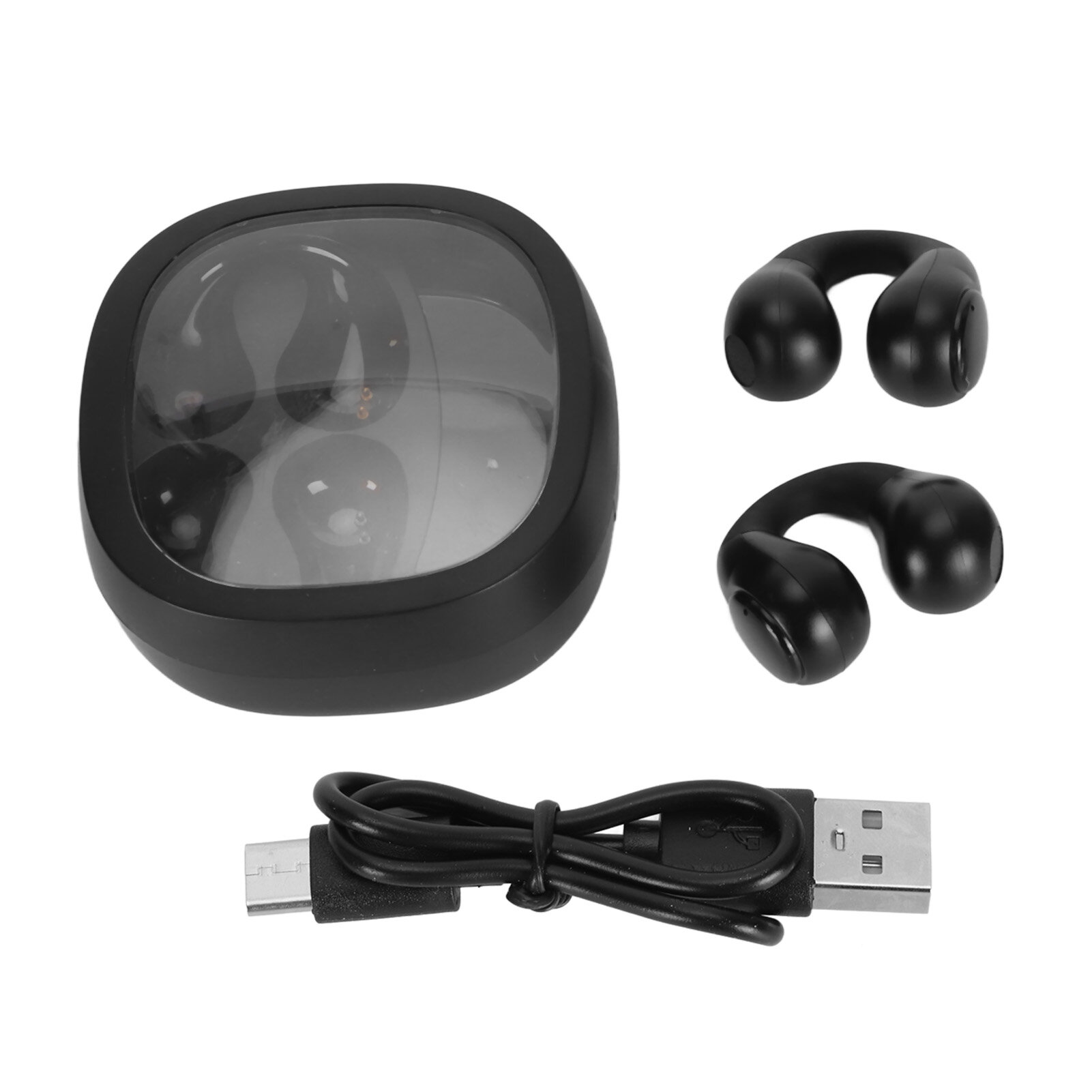 Языковой переводчик наушники 144 языка Bluetooth 5.3 Устройство беспроводного переводчика с помощью шума с цифровым дисплеем Black