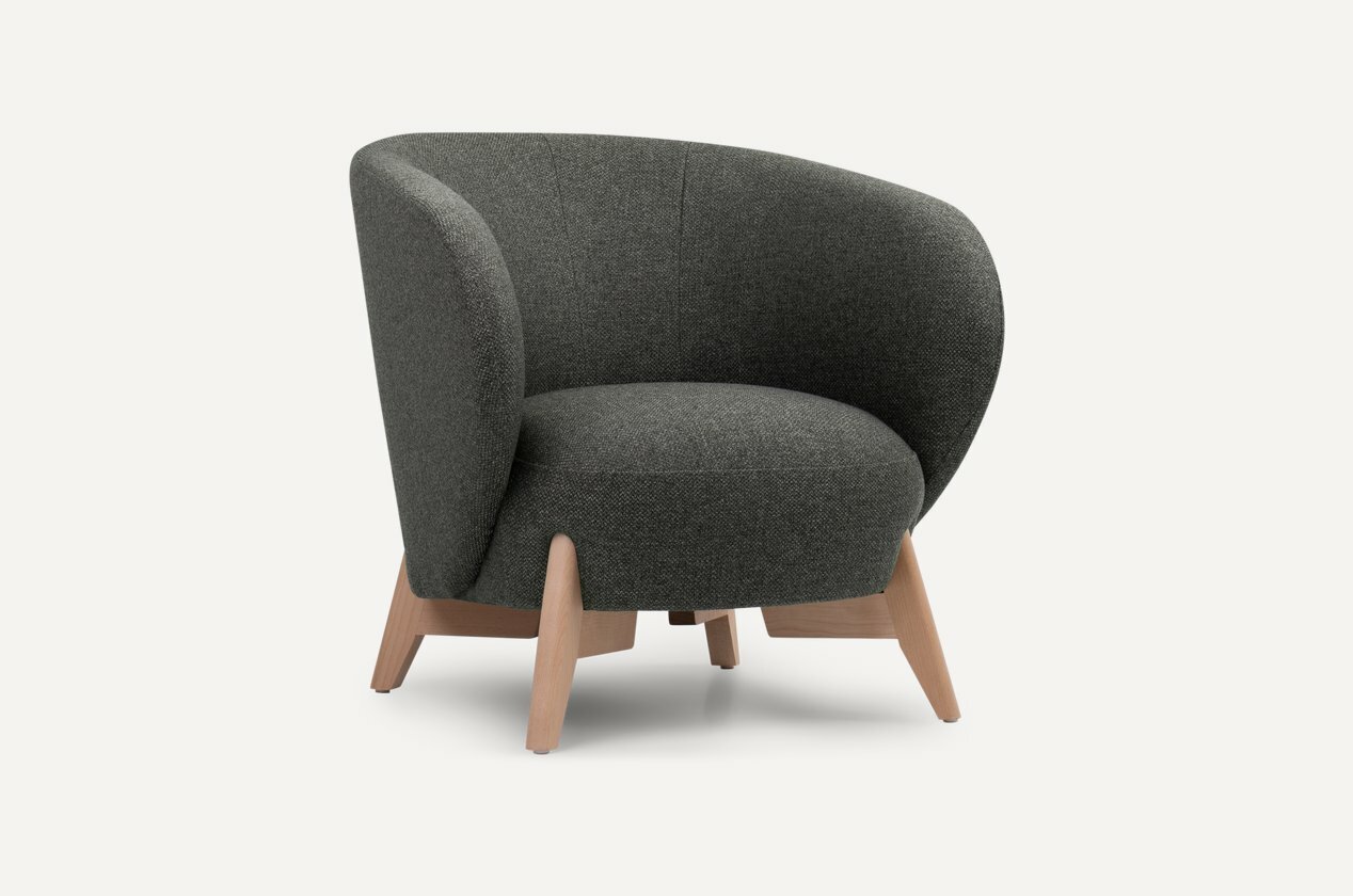 Кресло в гостиную мягкое Divan.ru Тилар Textile Grafit, темно-серое, рогожка, с подлокотниками