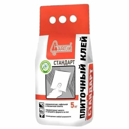 Строительный клей Старатели "Стандарт", 5 кг, серый, влагостойкий, морозостойкий, термостойкий
