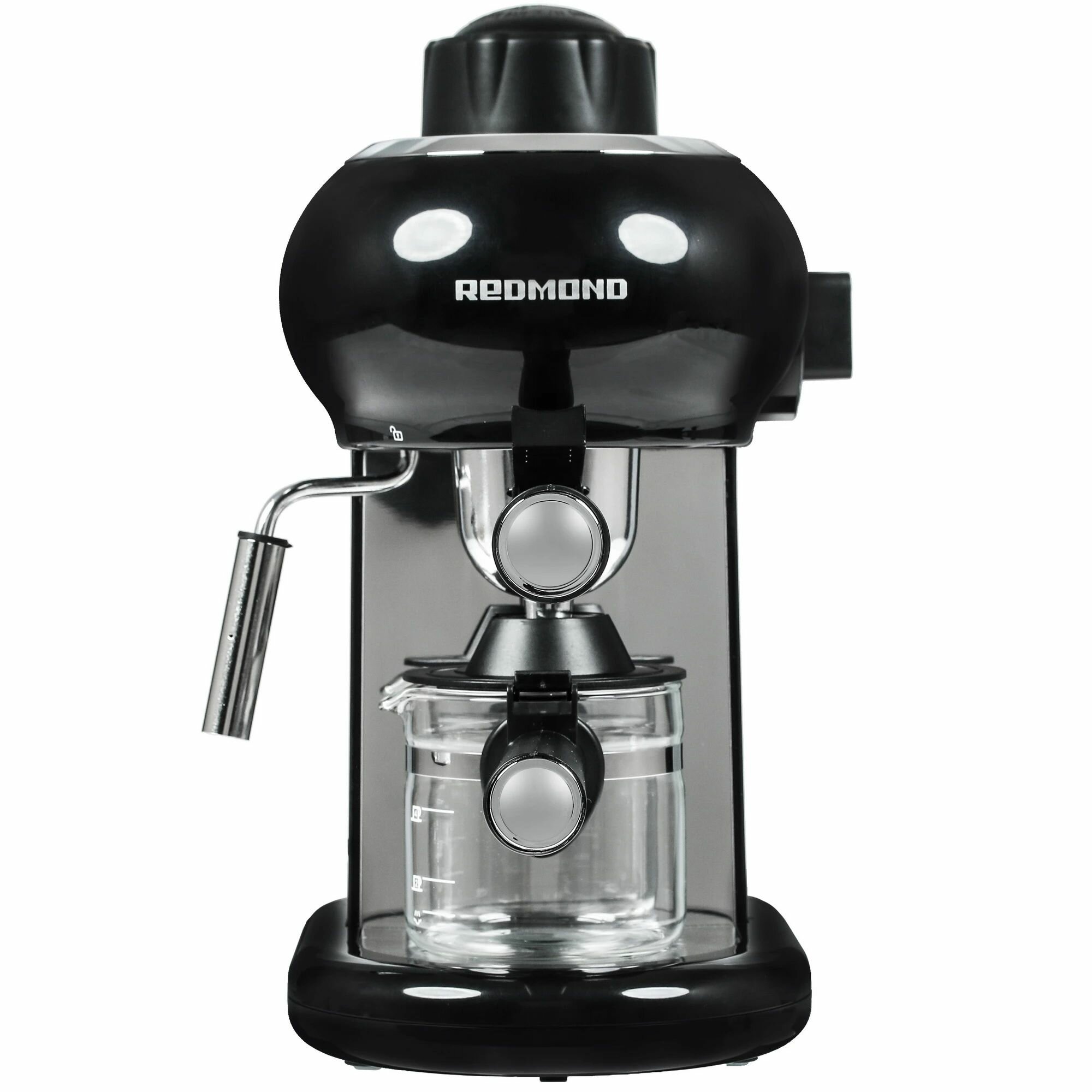 Кофеварка REDMOND RCM-1521, рожковая, с капучинатором, 800Вт, пластик, чёрная