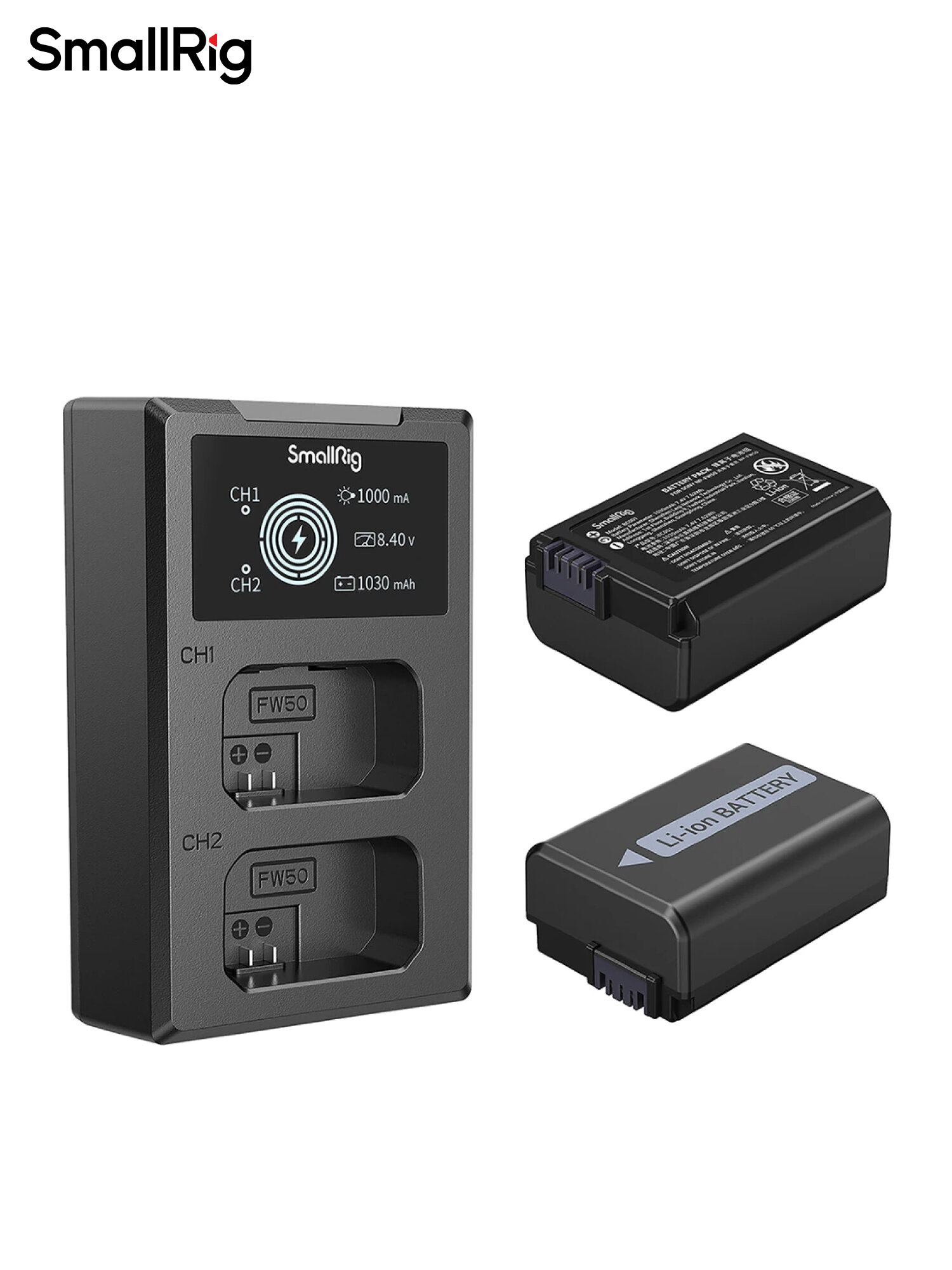 2 аккумулятора NP-FW50 + зарядное устройство SmallRig 3818