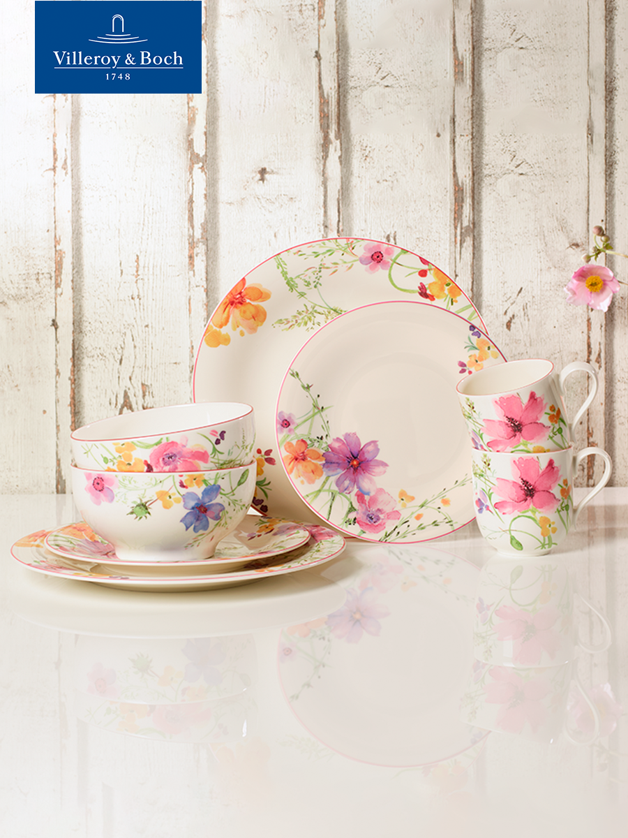 Набор посуды столовой на 2 персоны, 8 предметов, Mariefleur Basic starter set, Villeroy & Boch, Премиум-Фарфор