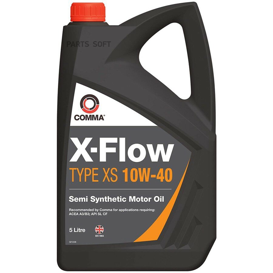 Масла моторные 10W40 5L/ COMMA X-FLOW TYPE XS (Великобритания), XFXS5L от официального дистрибьютора, COMMA, артикул XFXS5L