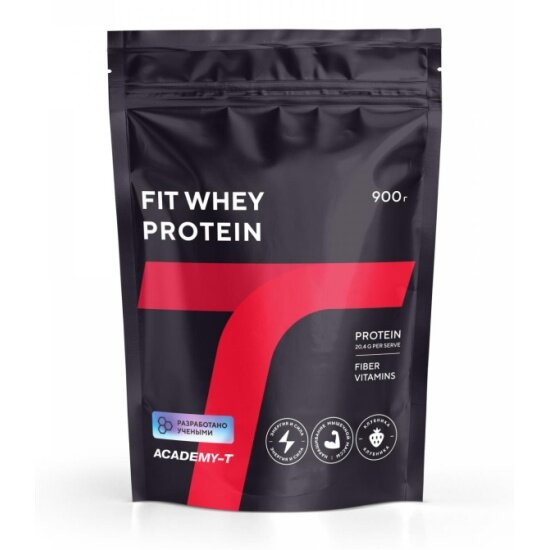 Протеин Академия-т Fit Whey Protein клубника 900г