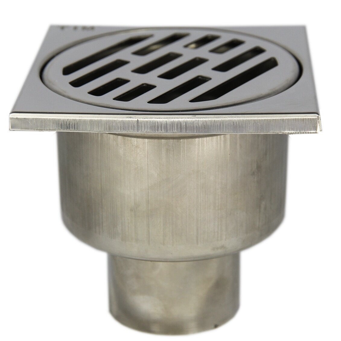 Трап для душа TIM / Тим прямой вертикальный с гидрозатвором, из нержавеющей стали, диаметр 50мм, размером 10х10см / водоотведение и канализация