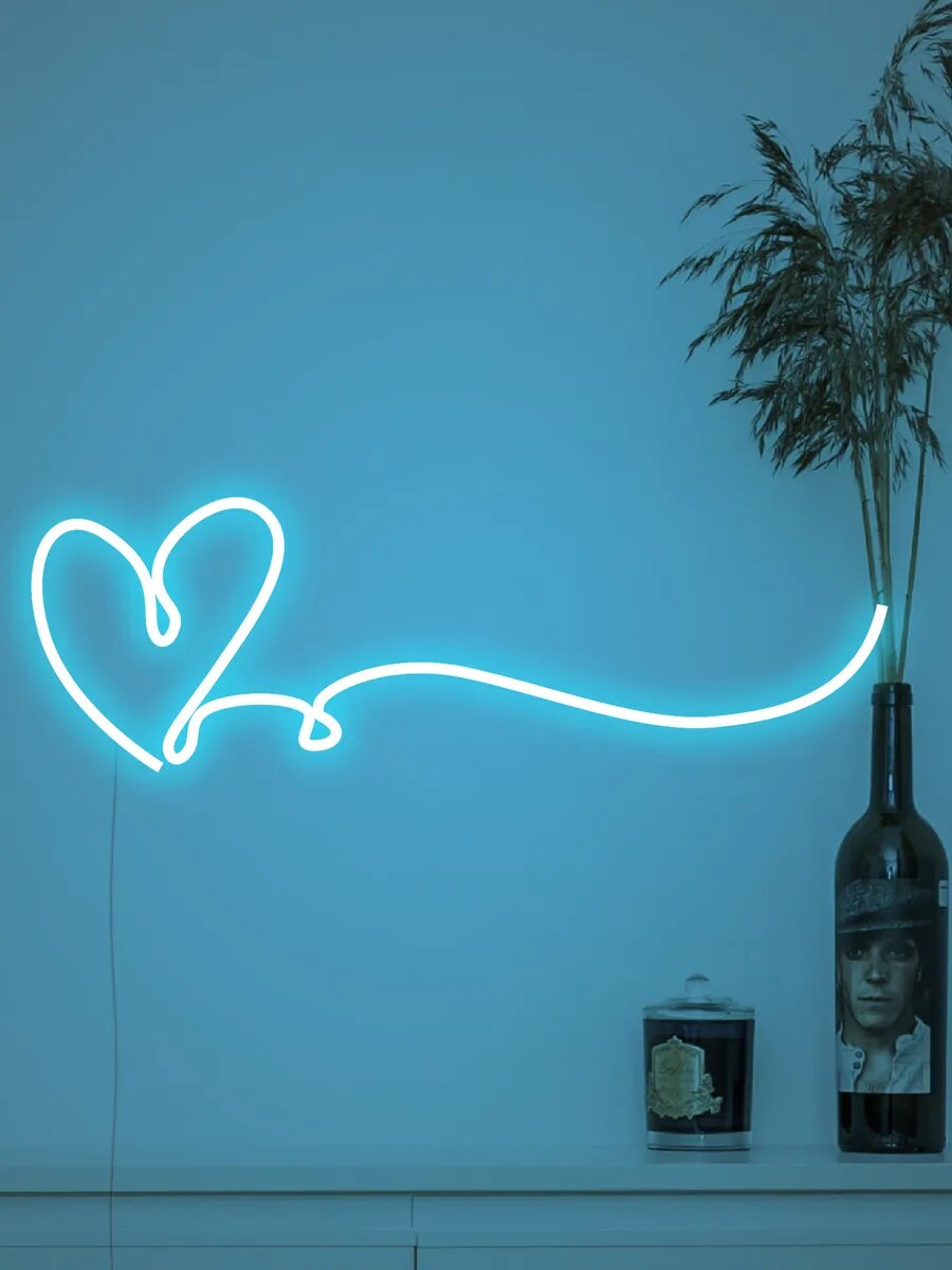 "Сердце" неоновая лампа, светильник
