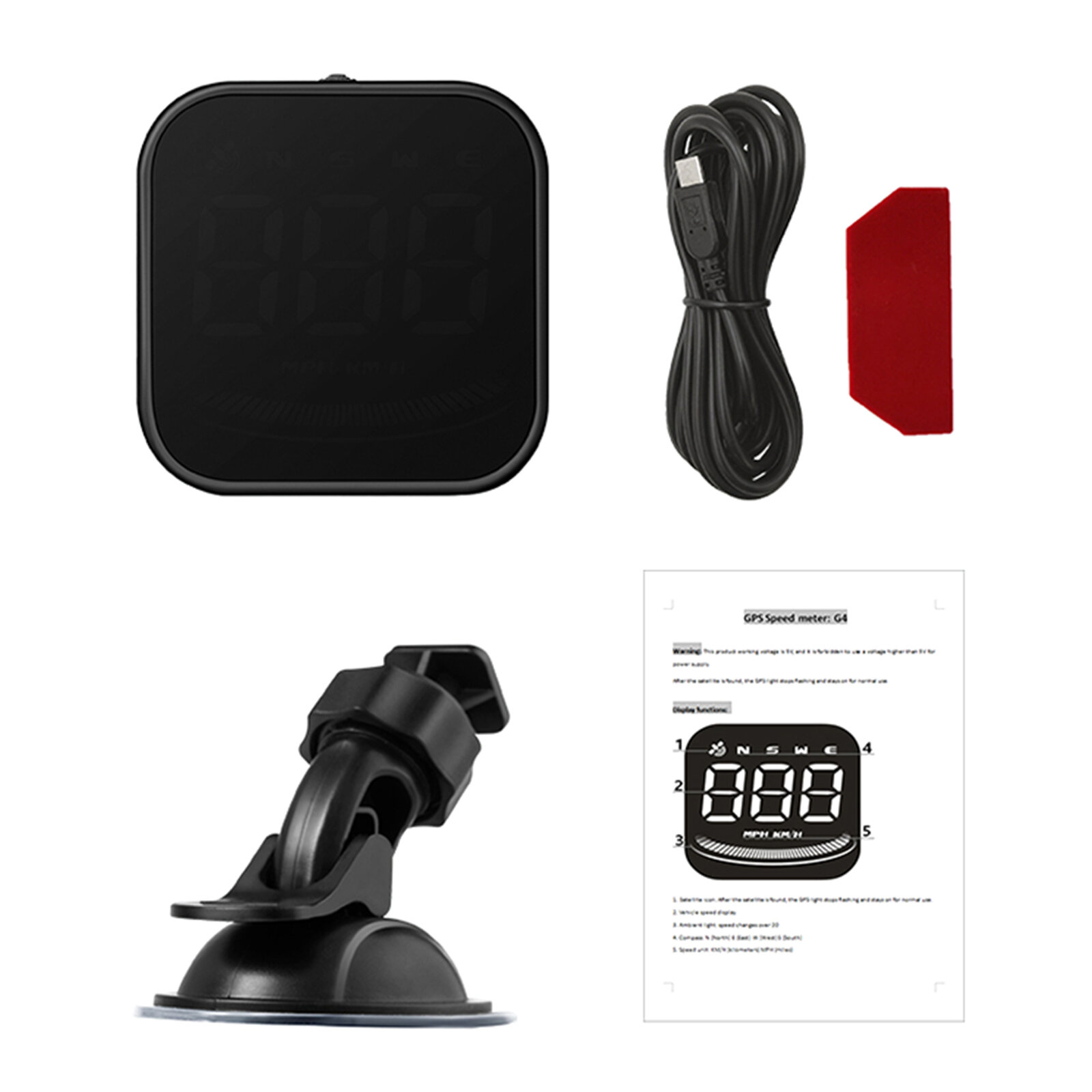 Car HUD Head Up Display LED Speed Windshield Projector Overspeed Alarm Fatigue Driving Remi