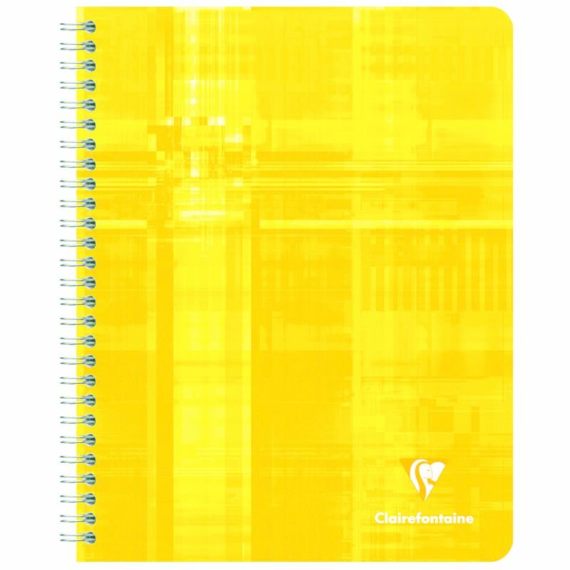 Тетрадь 60л, А5+, клетка на гребне Clairefontaine, глянцевая ламинация, 90 г/м2 желтая 882C_yellow