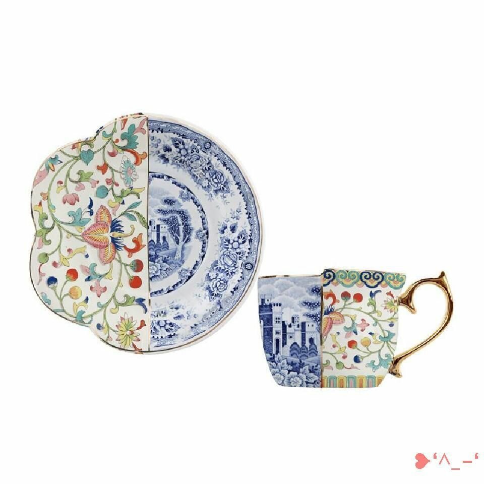 Чашка "Seletti Hybrid Isidora", фарфор, белая, набор 1 чашка и блюдце, 180 мл