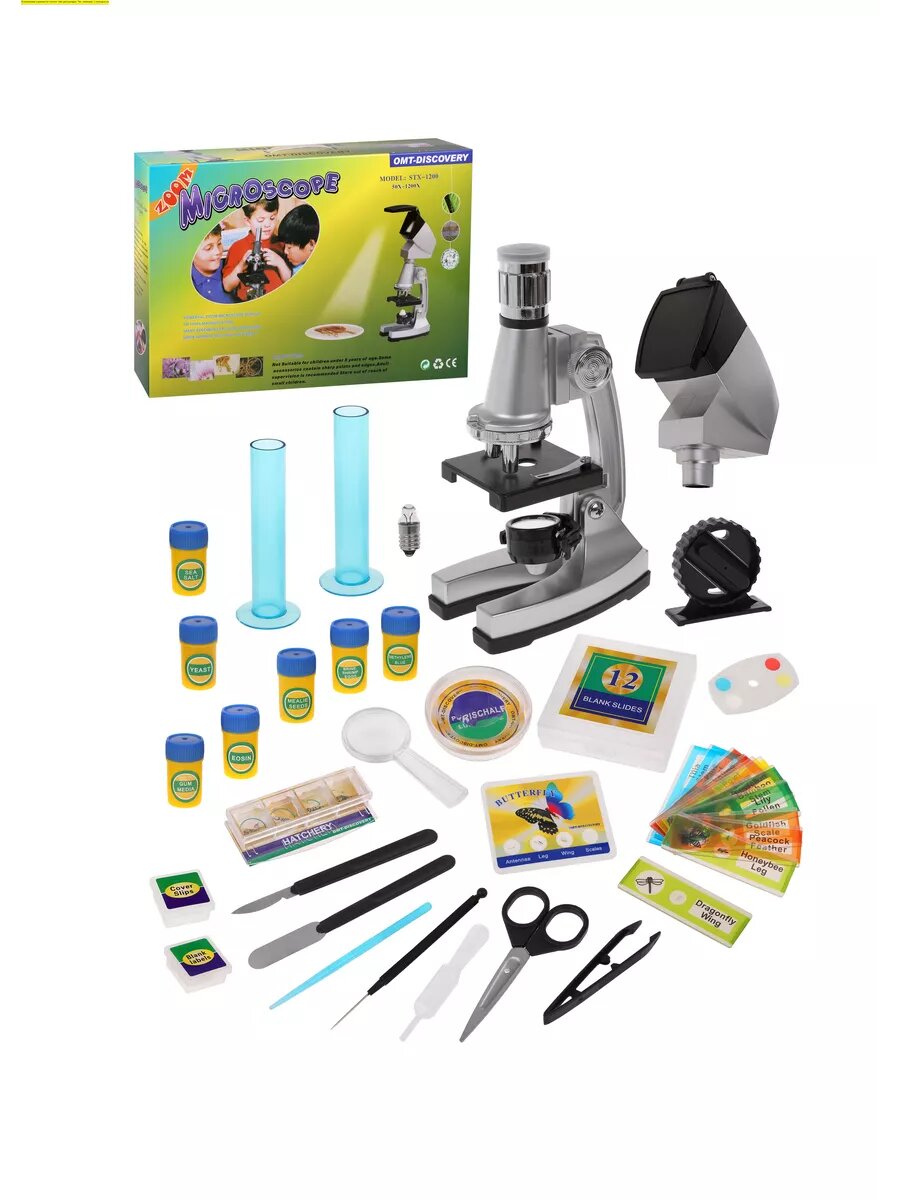 Микроскоп детский школьный набор и эксперименты для детей