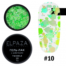 Гель-лак ELPAZA Professional "TWINKLE", 7 мл, блестки, сияние