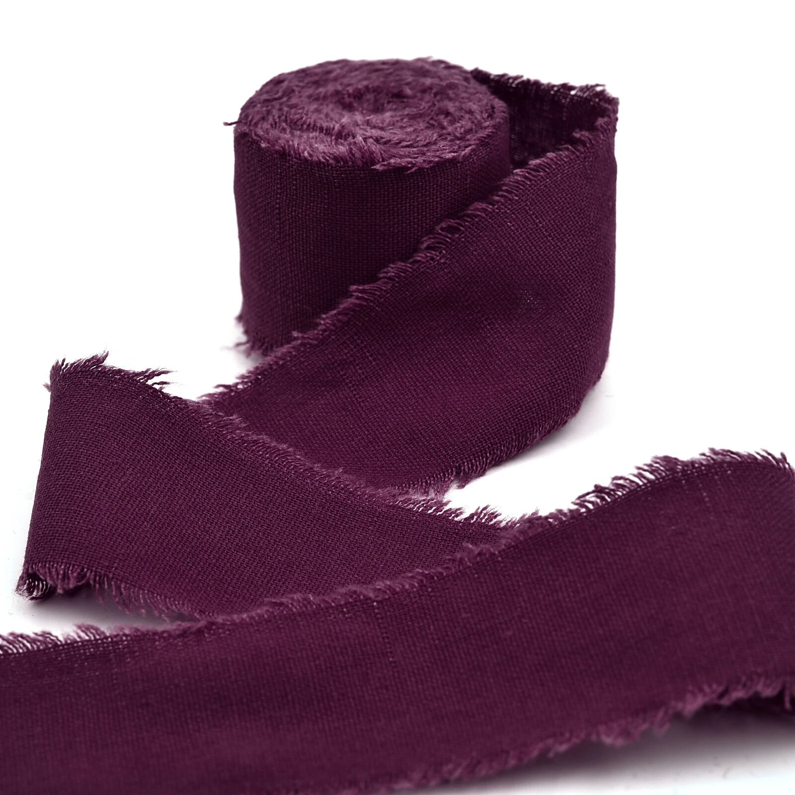 Хлопковая льняная лента 4х500 см для рукоделия Фиолетовый, 12