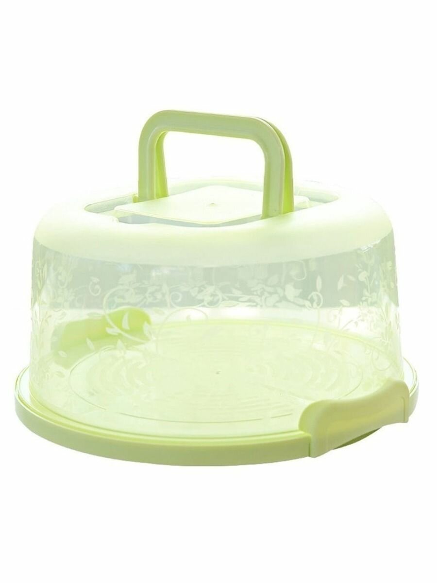 Пластиковый бокс для торта 26 см с ручкой, герметичный контейнер