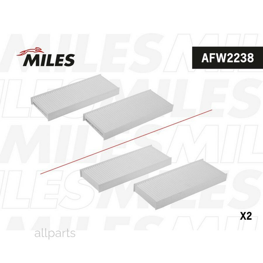MILES AFW2238 Фильтр салона NISSAN NAVARA/PATHFINDER (упак.2шт.)