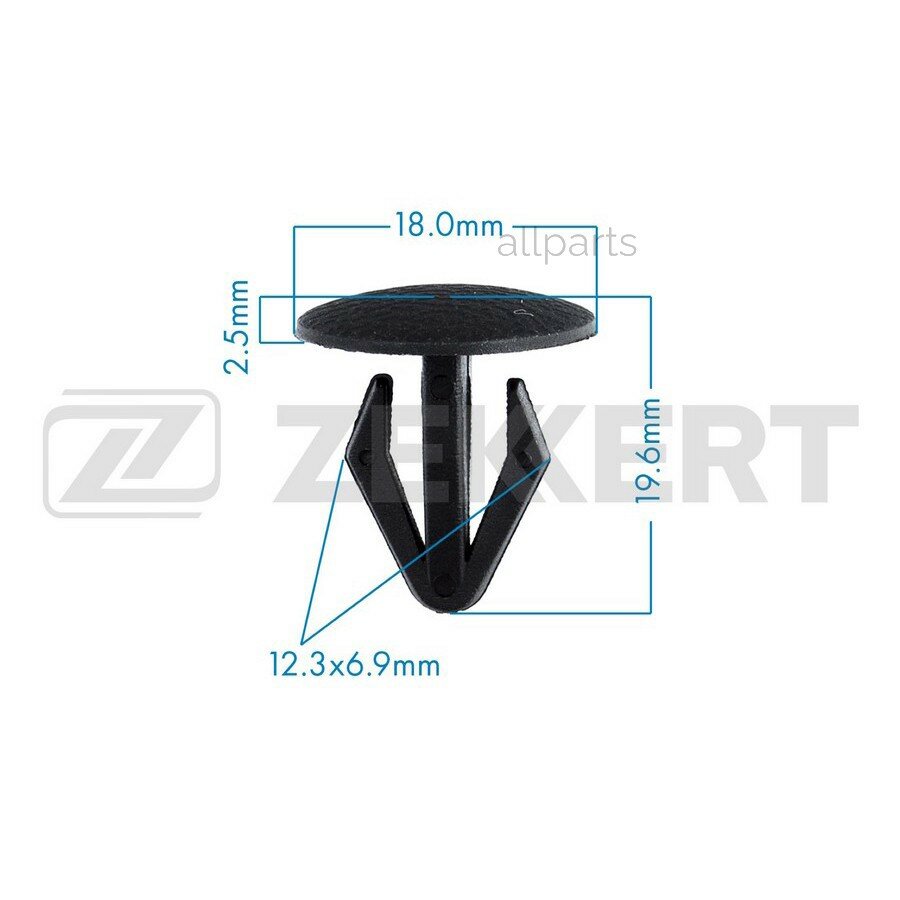 ZEKKERT BE-2481 Клипса крепёжная Mazda (миним. кол-во заказа 10 шт)