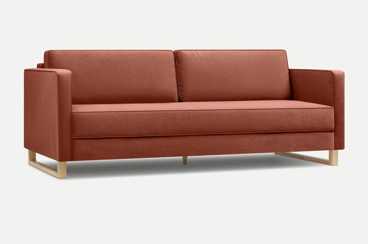 Диван-кровать раскладной Divan.ru Данста Велюр Терракотовый 215х102х83 см, спальное место 195х150 см, велюр, оранжевый