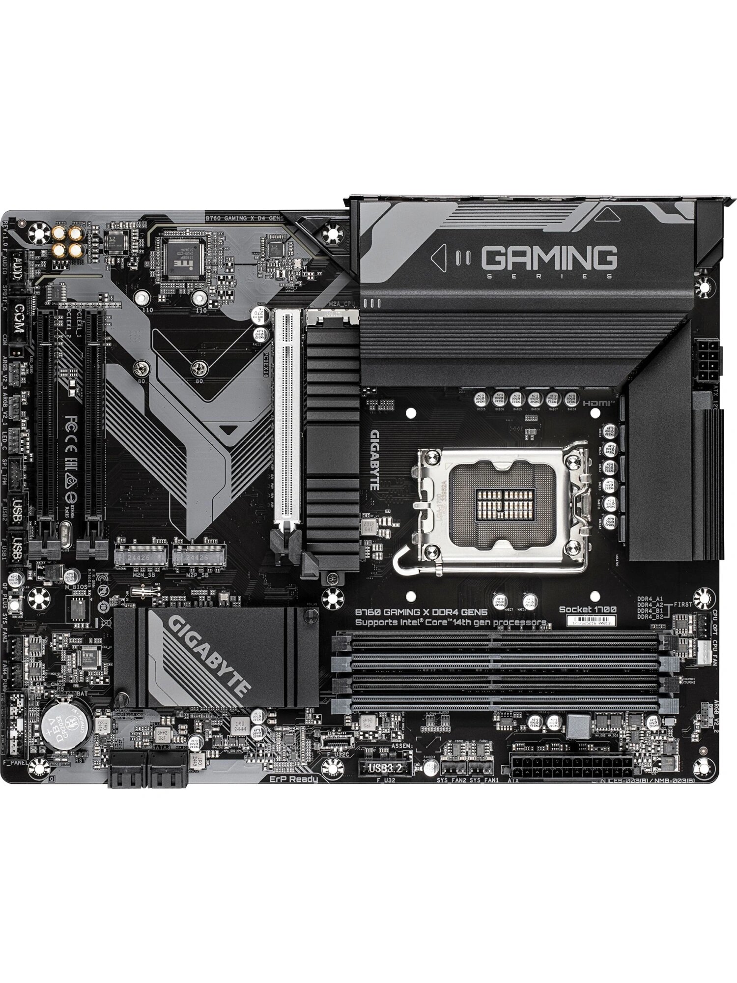 Материнская плата Gigabyte B760 GAMING X D4 GEN5, Soc-1700, Intel B760, ATX