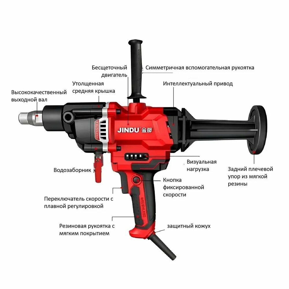 Дрель алмазного сверления JINDU CF-DCD06BL