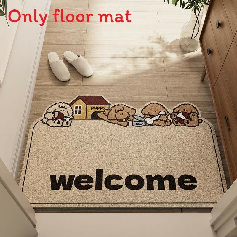 Door mat stylea minimalistic cartoon puppy cat gummy candy pattern for indoor entrance and hallway 40x60cm