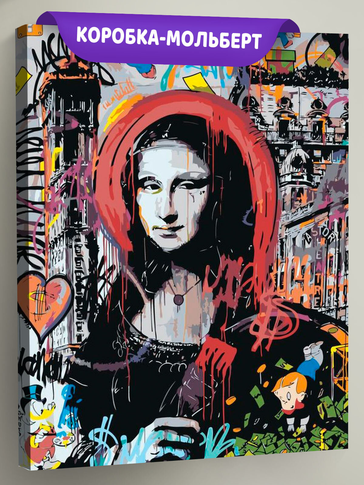Картина по номерам на холсте с подрамником "Pop Art Поп-арт: Мона Лиза", Раскраска 40x50 см, Девушки Знаменитости