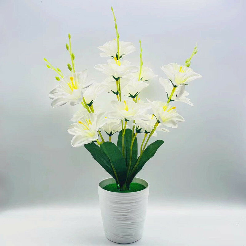 Silk orchid arrangement with injection process for party decor and living space enhancements white