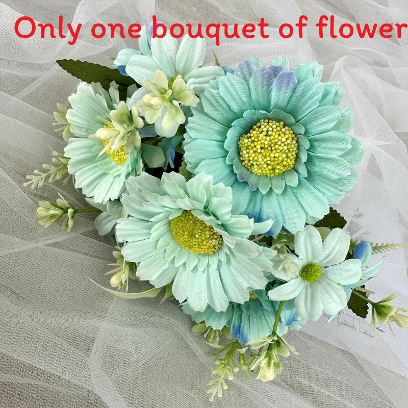 Artificial peace chrysanthemum morifolium wedding decor tabletop flower for home and event settings blue green